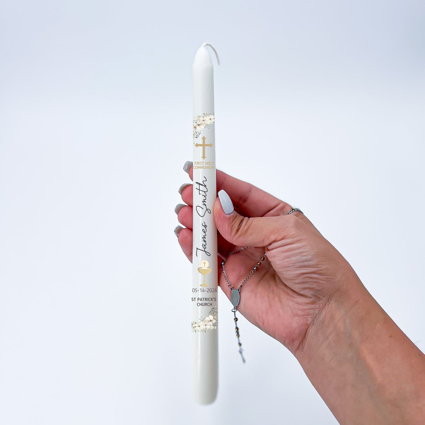 First Holy Communion Jasmine Taper Candle – LightitStudio